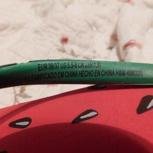 H&M | Shoes | Watermelon Themed Platform Foam Sandals | Poshmark